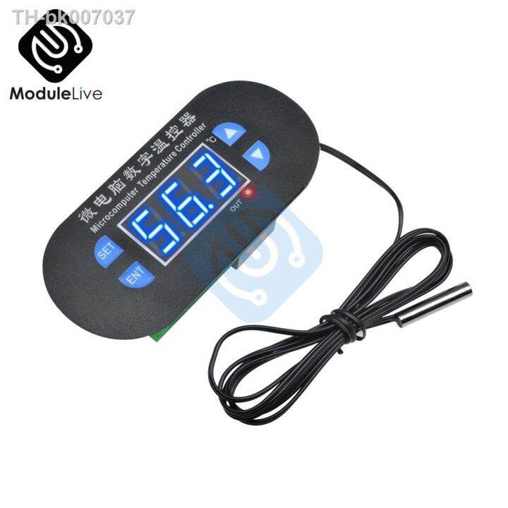 W1308 AC/DC 12V Digital Thermostat Temperature Alarm Controller Sensor Meter Blue LED 12V NTC ...