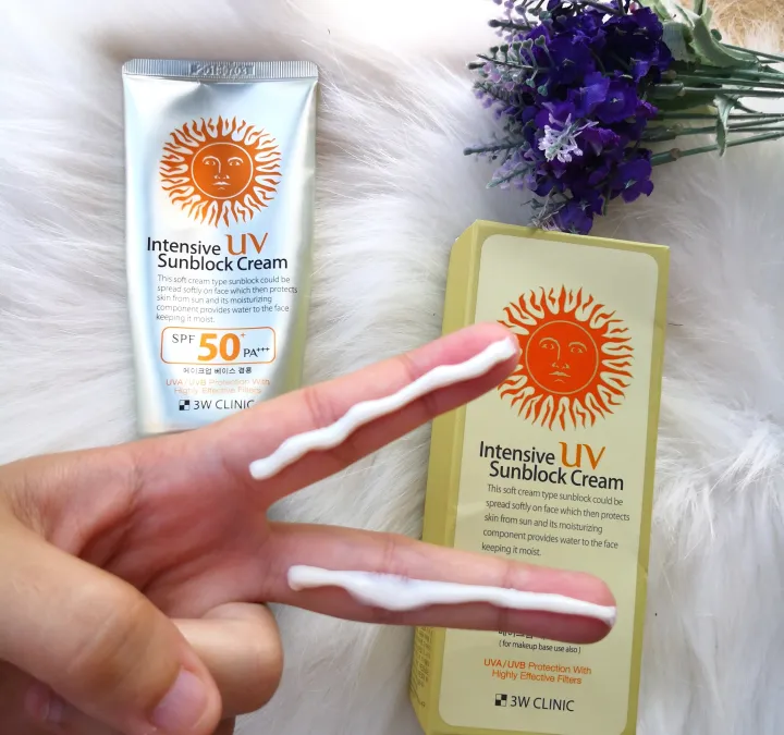 Intensive UV Sunblock Cream กันแดด3W SPF50PA++ | Lazada.co.th
