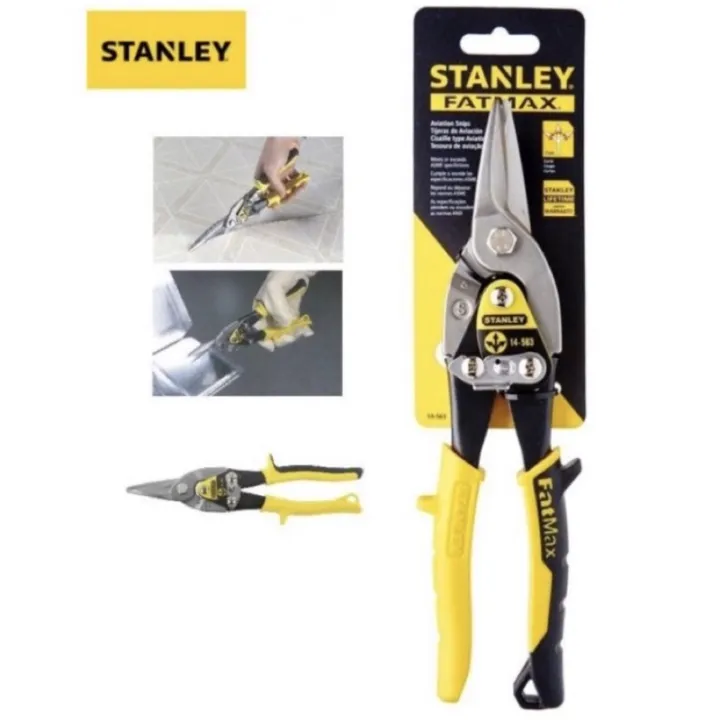 STANLEY 10" Aviation Snip Straight Cut / Snipper Cutting Metal Scissor Shear /Plier Cutter ...