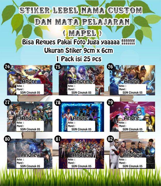 Stiker Lebel Nama & Mata Pelajaran Custom | Lazada Indonesia