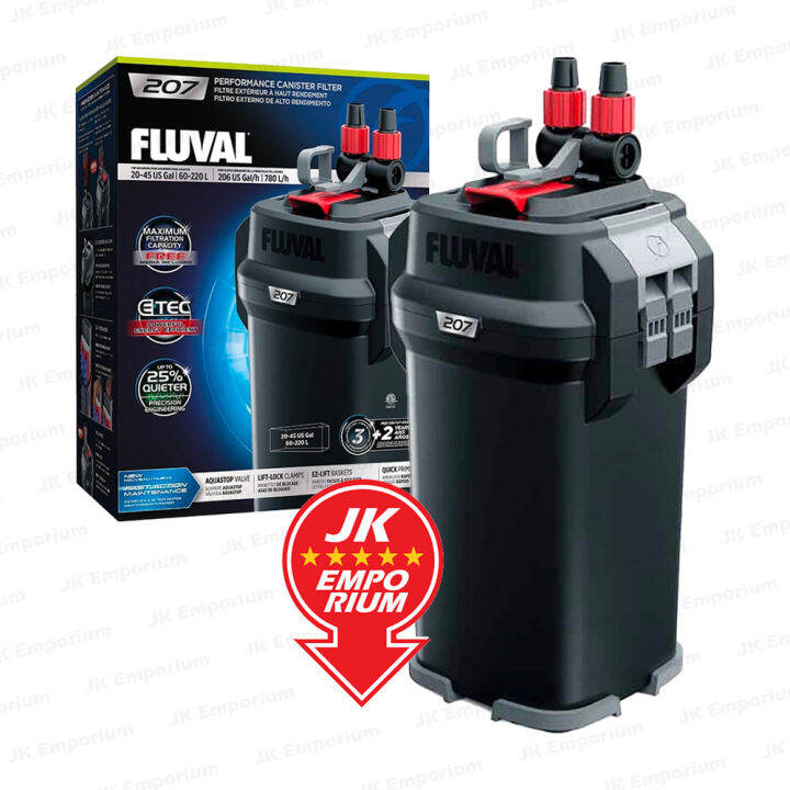 Fluval 207 Performance External Canister Aquarium Biological Filter ...