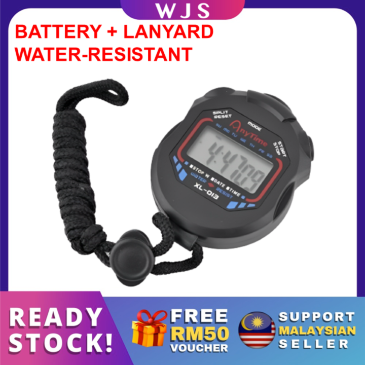 Battery Lanyard Wjs Stopwatch Waterproof Digital Running Timer