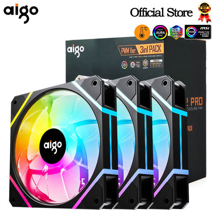 Aigo AM12PRO Computer Case Fan Ventoinha PC 120mm Rgb Fan Kit Water ...