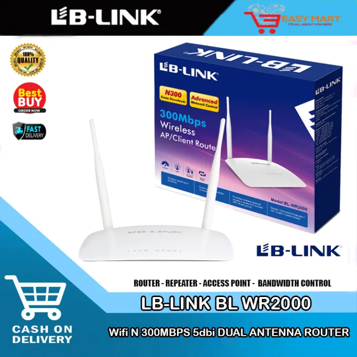 LB-LINK BL WR2000 WiFi N 300mbps 2.4Ghz 5dbi Dual Antenna Router LB ...