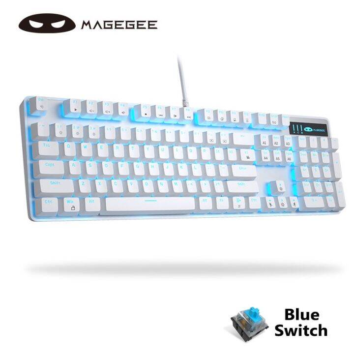 ♨MageGee MK-Storm Mechanical Gaming Keyboard Blue Switch Wired 104keys ...