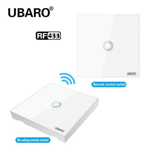 Ubaro Eu/uk 433mhz Rf Wireless Control Switch White Crystal Glass Panel ...