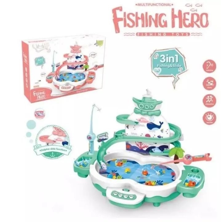 Fishing toy - Multifunction fishing Hero Toy 3 in 1 Fishing and slide ...