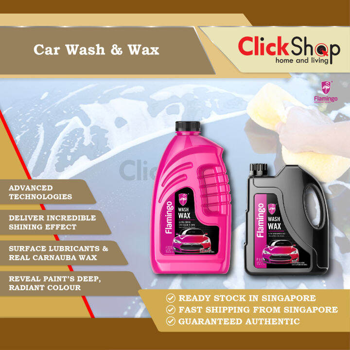 Flamingo Car Shampoo Wash and Wax 1L 2L Pack Sparkling Clean Shine ...