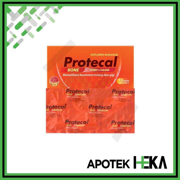 Protecal Bone Kaplet Vitamin C & Kalsium isi 12 Kaplet | Lazada Indonesia