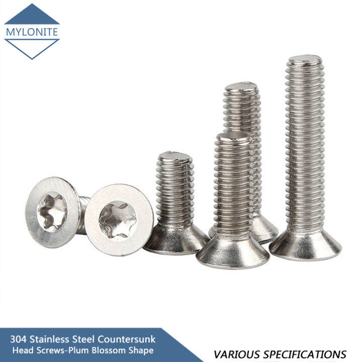 Ready Stock 304 Stainless Steel M3 M4 M5 M6 Countersunk Torx Head Bolt ...