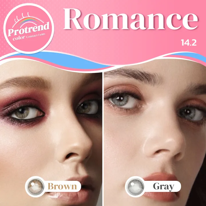 Protrendcolor Contact lens : คอนแทคเลนส์โปรเทรนด์คัลเลอร์ รุ่น Romance Brown , Gray นำเข้าจาก ...