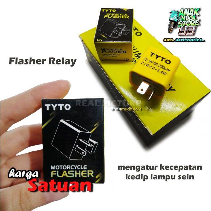 Flasher Flaser Relay Lampu Sein Sen Weser Hazard Bohlam LED Motor Matic ...