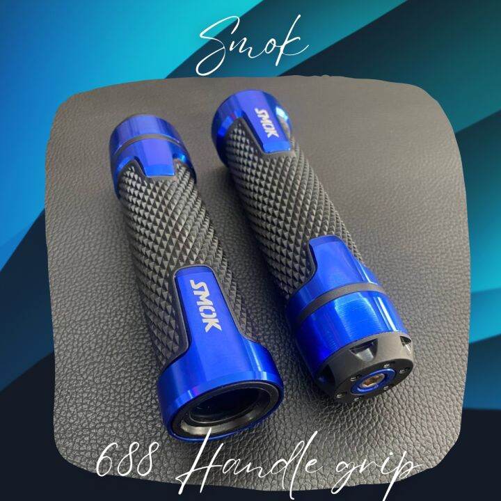 Smok handle grip for motorcycle 688 aluminum and rubber Blue rcao ...