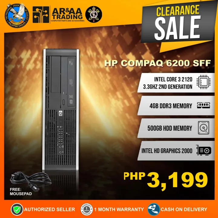 CPU PC Desktop Package HP 6200 SFF Intel Core i3 2100 4gb 250gb DVD ...