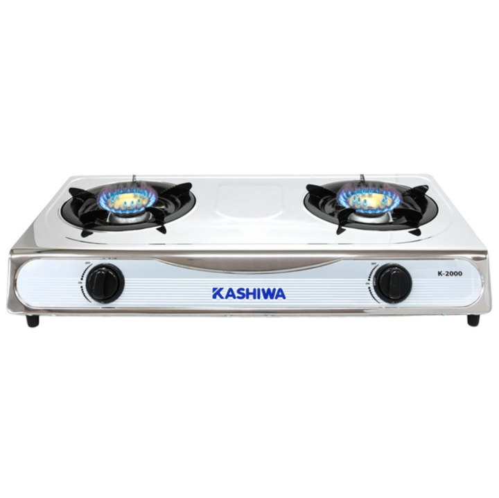 KASHIWA เตาแก๊สหัวคู่ทองเหลือง หน้าสแตนเลส รุ่น K-2000 (ใช้กับหัวปรับแรงดันต่ำ) เตาแก๊ส 2 หัว ...