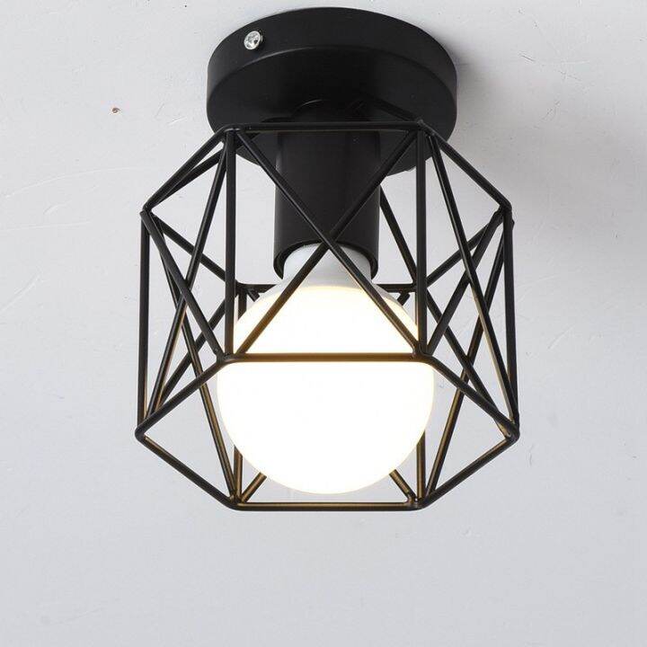 [PH STOCK ]Vintage LED Square Metal Cage Ceiling Light Square Pendant ...