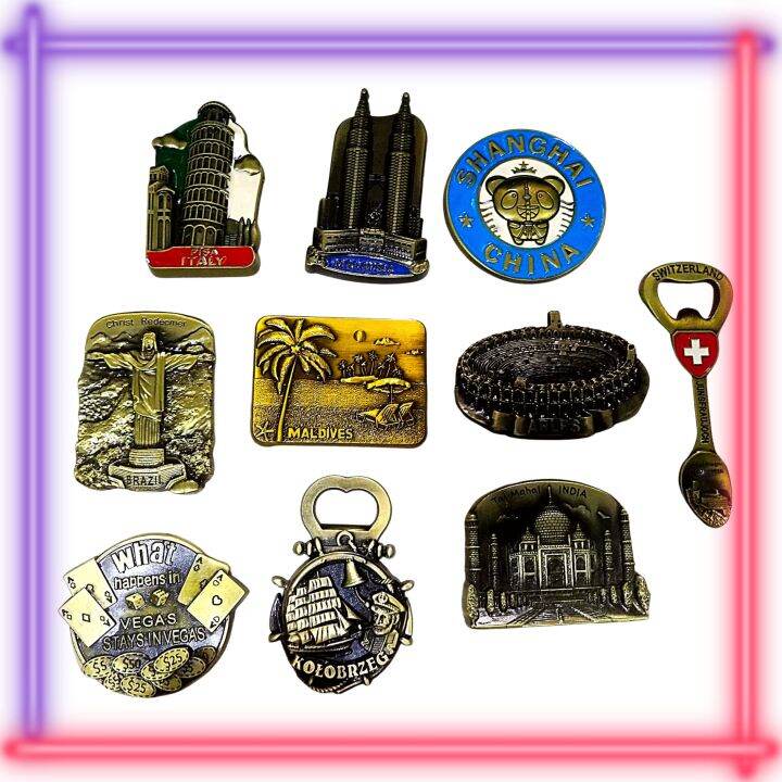 Metal Ref Magnet International travel Destinations Souvenir - sold per ...