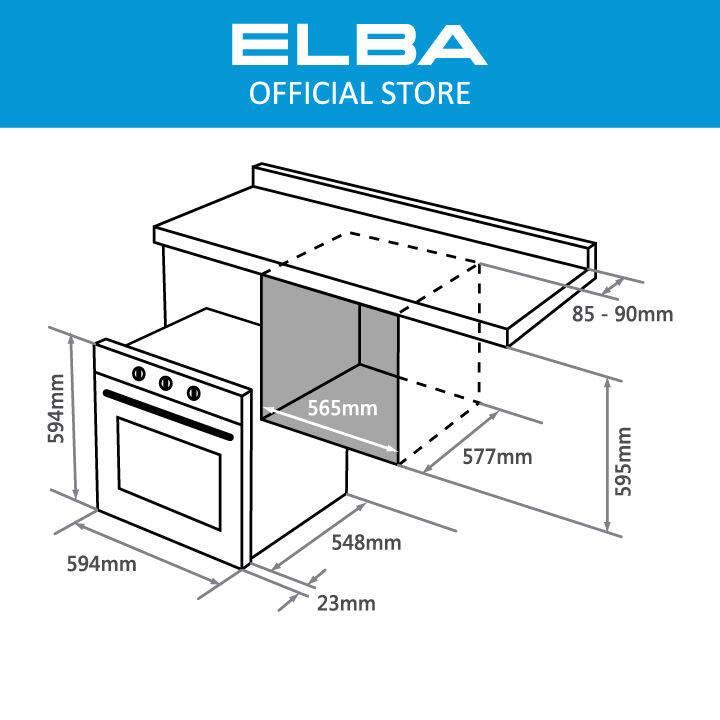 ELBA Built-in Oven DIVO EBO-K7370(SS) - 7-function Oven, Mechanical ...