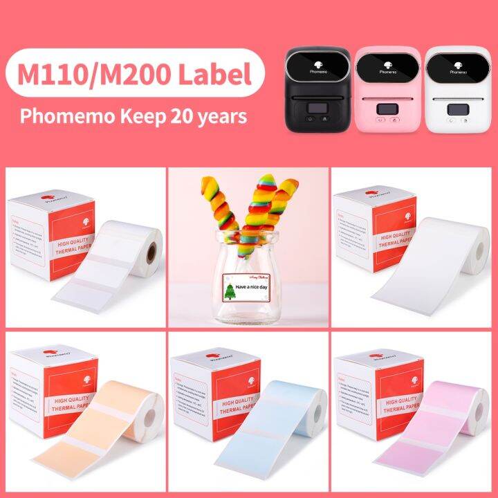 Phomemo Multi-Purpose Thermal Self-Adhesive Labels Papier Round Square Name Jewelry Sticker for ...