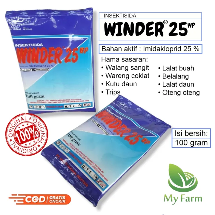 Winder 25 Wp 100 Gram Serbuk Insektisida Sistemik dan Kontak Pestisida Obat Semprot Hama Walang ...