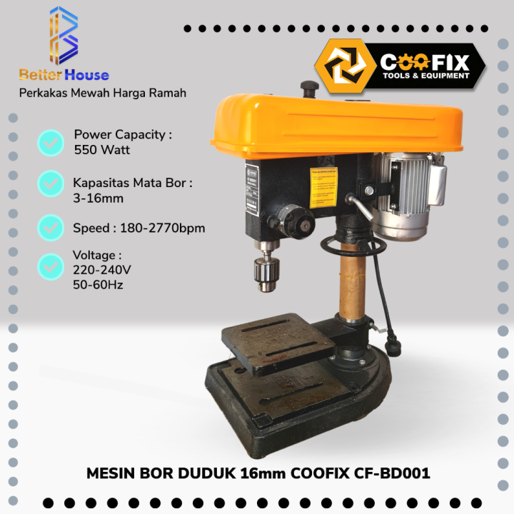 BOR DUDUK 16mm Bench Drill 16mm 550 Watt COOFIX CF-BD001 | Lazada Indonesia