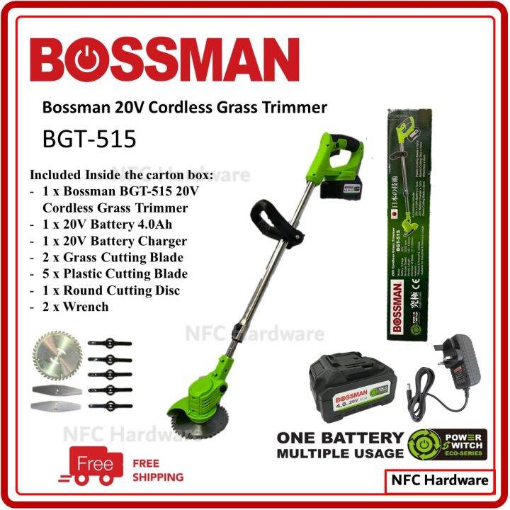 BOSSMAN BGT-515 20V Cordless Grass Trimmer | Lazada