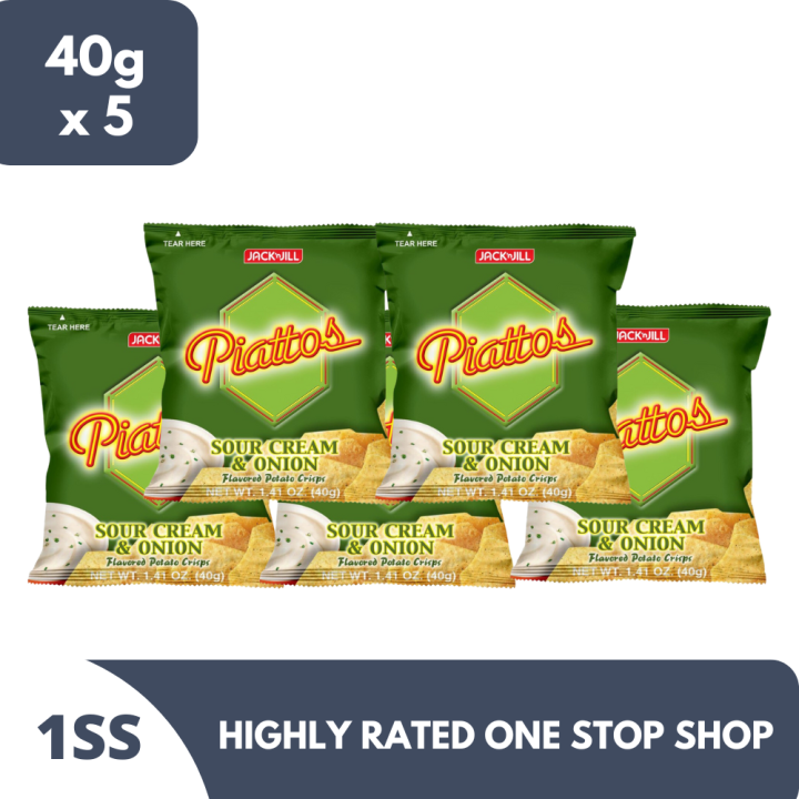 Piattos Potato Crisps Sour Cream & Onion 40g | Lazada PH