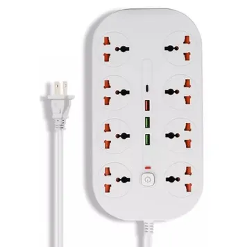 TB-22 8.4A Universal Power Socket Extension With 8 AC Sockets, 3 USB ...