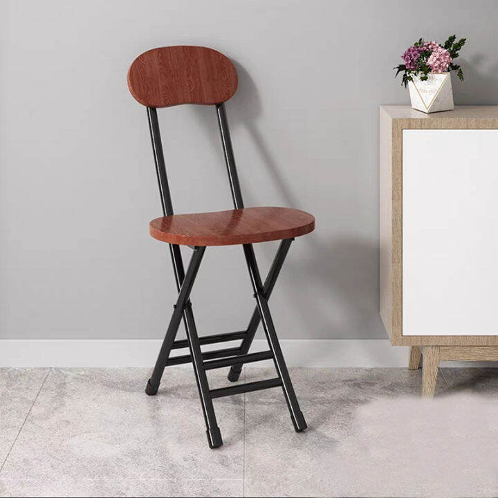 Simple and Portable Small Solid Wood Folding Chair with Backrest Space ...