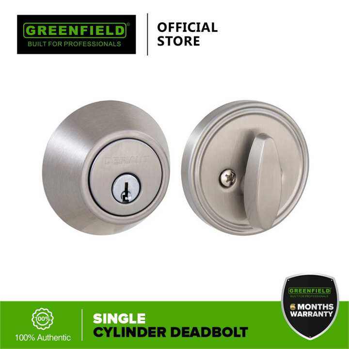 Greenfield Single Cylinder Deadbolt Satin Stainless Steel Finish (Us32D ...