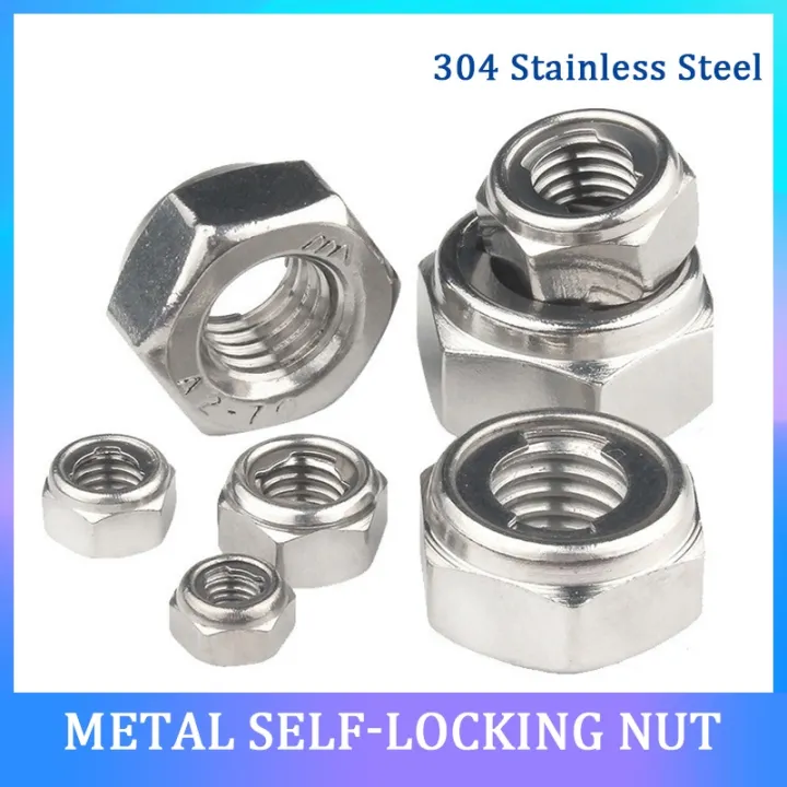 304 Stainless Steel Metal Lock Nut M3 M4 M5 M6 M8 M10 M12 M14 M16 Metal ...
