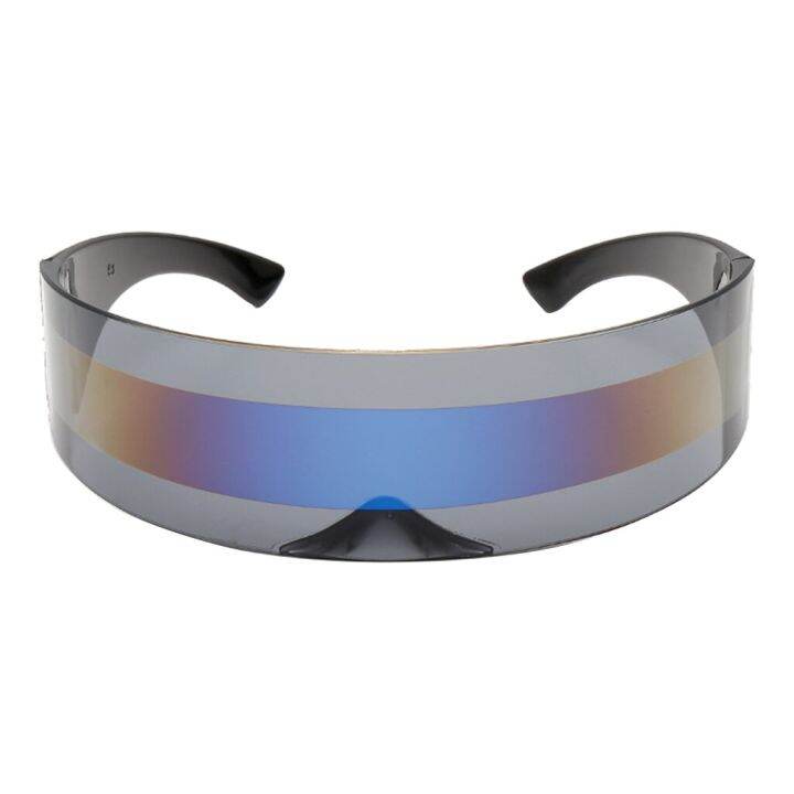 Futuristic Cyclops Shield Style Sunglasses Monoblock Wrap Around Shades ...