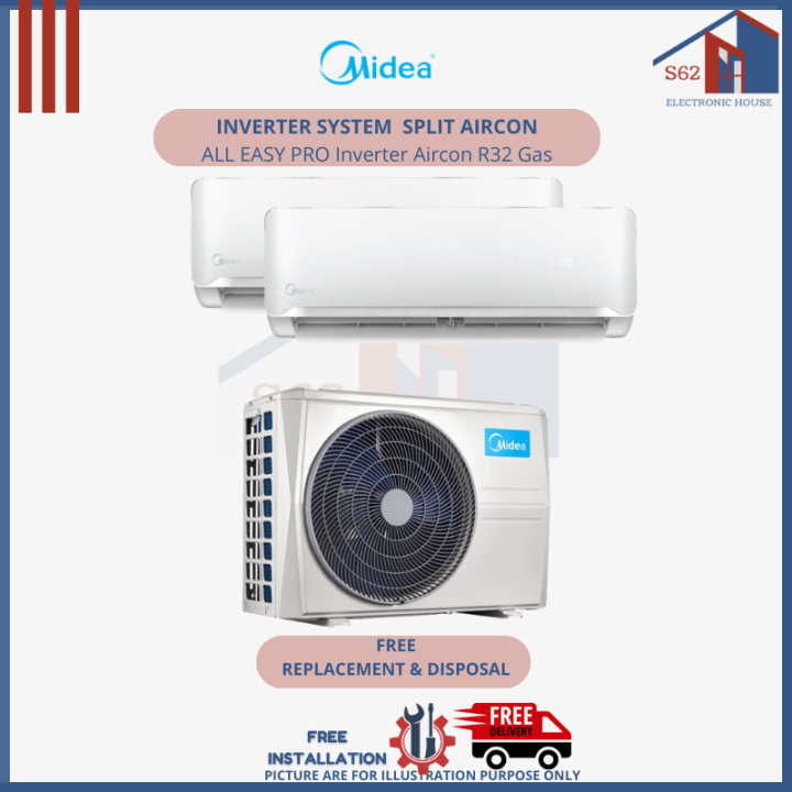 MIDEA System 4 ALL EASY PRO Inverter Aircon R32 Gas MAE-4M30E / MSEID ...