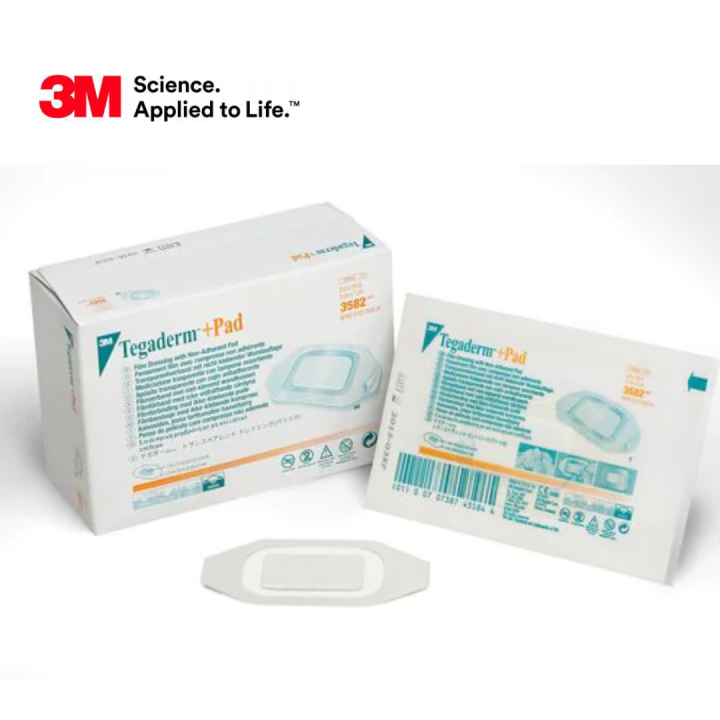 3M™ Tegaderm™ +Pad Film Dressing with Non-Adherent Pad, 3582 ( 1 box ...