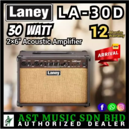 Laney LA30D Series 30-watt 2×6.5 inches Acoustic Combo Amplifier (LA ...