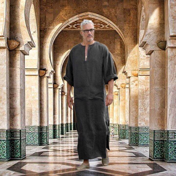 Men's Muslim Robes Arabian Saudi Arabia Jubba Thobe Kaftan Middle East ...