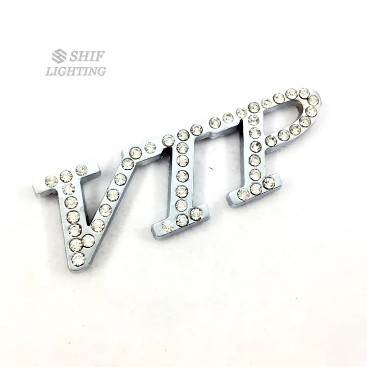 ราคาต่อ 1 ชิ้น โลโก้ วีไอพี เพชร งานโลหะ แต่งท้ายรถ crystal VIP emblem ...