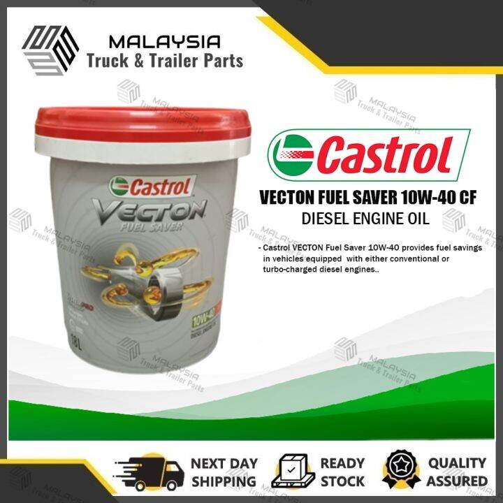 CASTROL VECTON FUEL SAVER 10W-40 DIESEL ENGINE OIL API CF 18L 18 LITER | Lazada