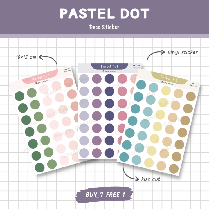Pastel Dot : Deco Sticker - by Aera Art Studio | Stiker Bulat Warna ...