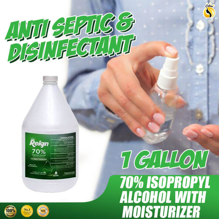 Reign 70% Isopropyl Alcohol with Moisturizer 1 Gallon Sanitizer ...