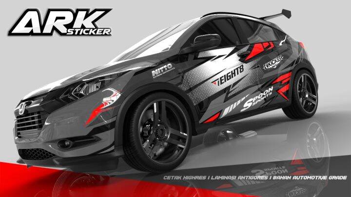 STICKER MOBIL HONDA RALLY RACING | DECAL STICKER HRV LAMINASI | VARIASI ...
