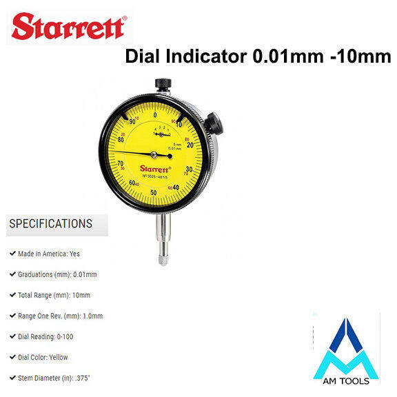 Starrett Dial Gauge Indicator Precision Tool Dial Indicator 0.01mm ...