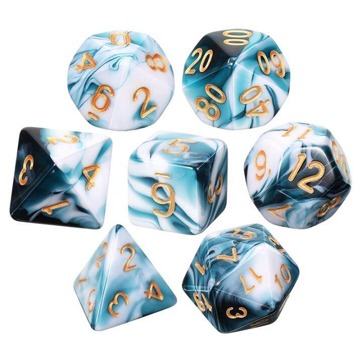 7 Pieces Set Polyhedral Set Role Playing Dices Set for DND Role Playing ...