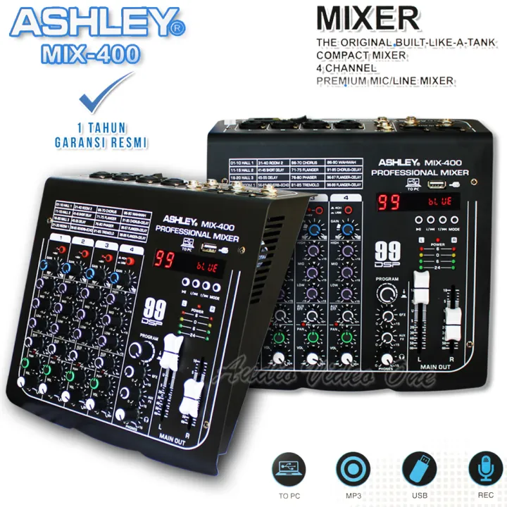 Mixer Ashley Bluetooh Mix 400 Series Mikser Audio 4 Chanel MIX-400 99 ...