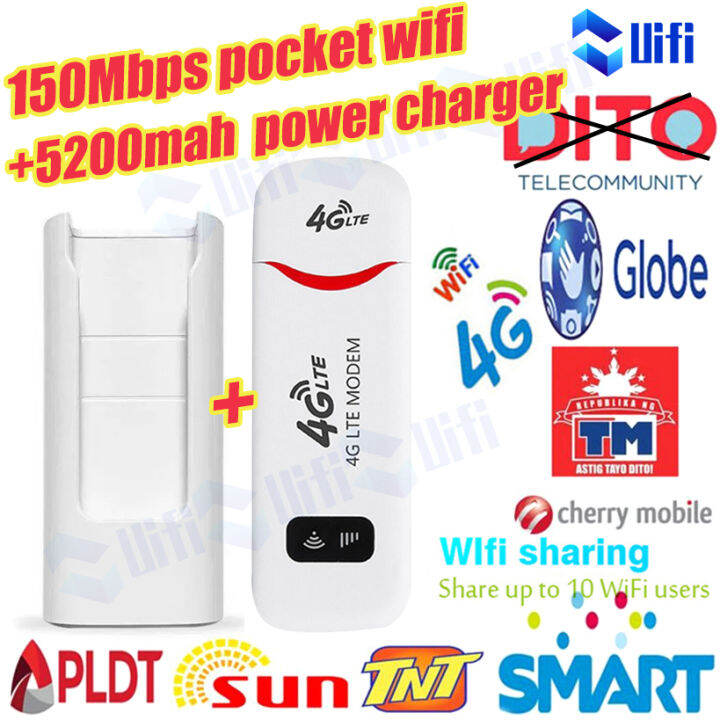 【usb router+5200mAh charger】Pocket wifi with charger 4G 150Mbps ...