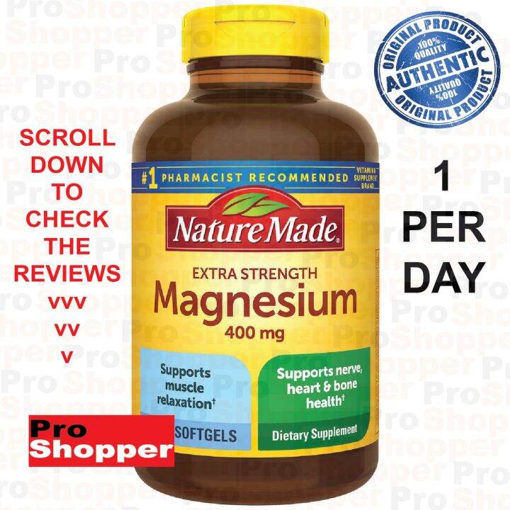 【READY STOCK】 ♞Nature Made Extra Strength Magnesium 400 mg - 30 ...