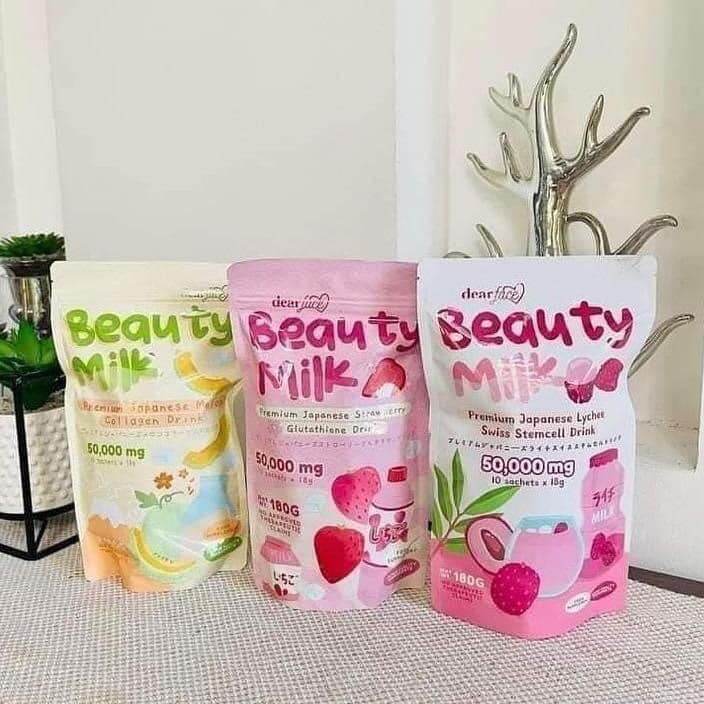 DEAR FACE BEUTY MILK COLLAGEN DRINKS STRAWBERRY & MELON FLAVOR PREMIUM ...
