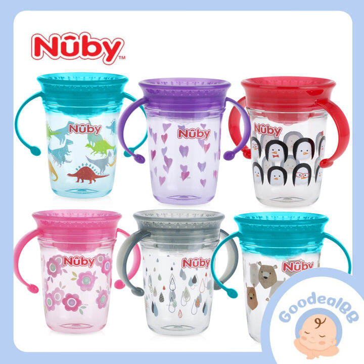 Nuby 360 Wonder Cup With Handle And Tritan Plasctic 240ml/ 8oz | Lazada