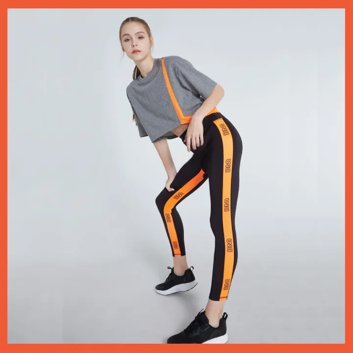 UNBOUND PIT LANE LEGGING เลคกิ้งสีดำแถบสีส้ม กางเกงออกกำลังกาย ชุดกีฬา ...