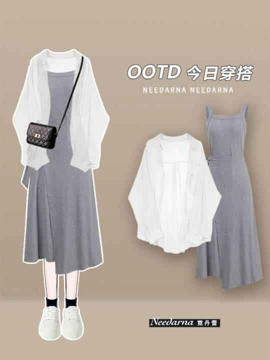 The temperament is slim, and the old money wind wears a two-piece dress ...